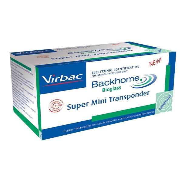 Virbac - Microchip Back Home Bioglass Super Mini Transponder per esotici